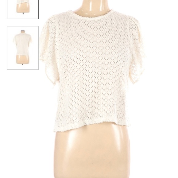 Madewell | Tops | Texture Thread Eyelet Flutter Sleeve Top | Poshmark